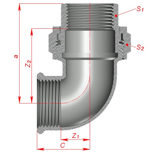 Union Elbow Taper Seat M/F - Poarta Alba Fittings Industry SRL
